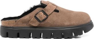 Birkenstock Sandalen - Calf Leather Slip-On Sandals With Adjustable Buckl - Gr. 39 (EU) - in Schwarz - f&uuml;r Damen