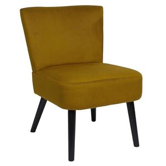 The Home Deco Factory HD0069, Fauteuil Crapaud Giulia Jaune, Lounge Edition, Mobilier, Assise, canap&eacute; et Fauteuil, 55x76x63 cm, Hauteur Assise 45 cm, Jaune Noir