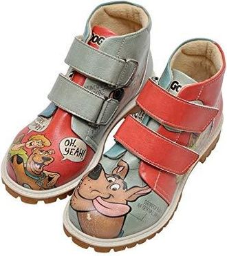 Dogo Gamins Cuir Végétalien Orange Bottes - Hungry Doo Scooby Doo Motif-33