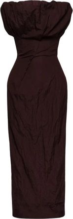 Magda Butrym Figurformendes Kleid mit skulpturalem Ausschnitt - - Dresses - Damen - Braun - S