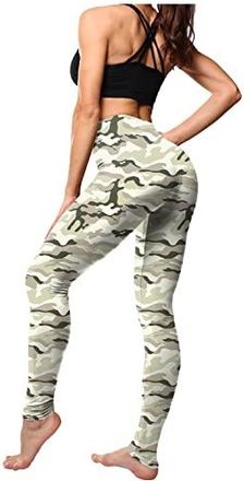 Generic Legging de sport pour femme - Pantalon de yoga et de fitness - Imprim&eacute; camouflage, kaki, M