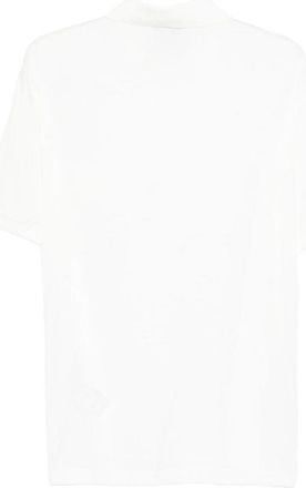 Emporio Armani Appliqu&eacute;-Embellished Cotton-Lyocell Polo - White