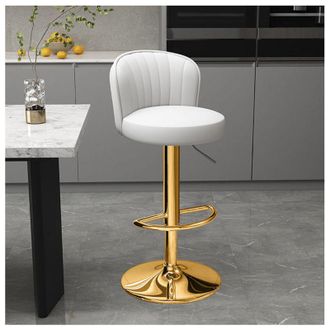 Generic Verstellbare Drehhocker, 2Er-Set, Moderne Barhocker mit Hoher R&uuml;ckenlehne Aus Leder, 60-80 cm Hoch, Ideal f&uuml;r K&uuml;cheninsel, Bar Oder Esszimmer