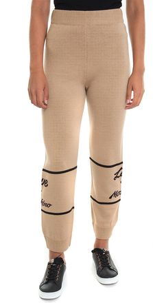 Love Moschino Moschino Damen Jog with Italic Logo Jacquard Intarsia On Bottom Casual Pants, Melange Rust Light Brown, 42 EU