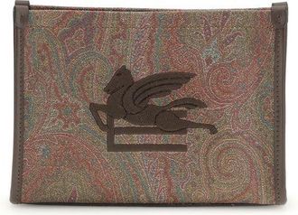 Etro Braune Kalbsleder Bos Taurus Clutch Tasche