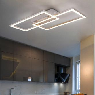 ETC Shop Led Deckenlampe Wohnzimmerleuchte Deckenleuchte Esszimmerleuchte, Metall, rechteckig, 2280lm 40W 3000K, 52 x 24,2 x 6,2 cm