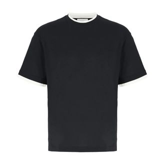 Lardini Homme, Tops, Noir, Taille: M T-shirt &agrave; Bordure Contrastante