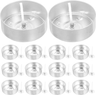 NUOBESTY GOOHOCHY 150 St&uuml;ck Aluminium Teelichthalter Rund Leere Teelichtdosen mit Docht Selbstgemacht Kerzenbecher f&uuml;r Hochzeits und Weihnachtsdekoration Wiede