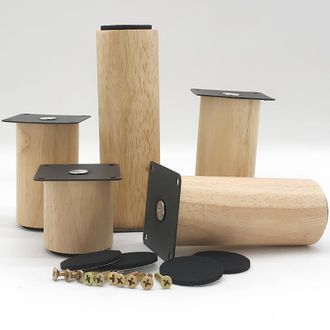 Generic 4 &times; Massivholz-Sofaf&uuml;&szlig;e F&uuml;r DIY-M&ouml;bel, Weinschr&auml;nke, Couchtische Und Betten Ersatzbeine, Schrankf&uuml;sse Mit Vorgebohrten L&ouml;chern, Rutschfesten Filzgleit