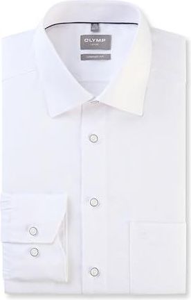 Olymp Luxor Chemise daffaires &agrave; manches longues pour homme, fausse unie, 466 Comfort Fit 20,13 New Kent, Blanc 00, 47 grande taille