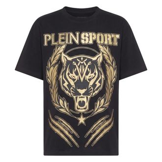 Plein Sport T-Shirt Rundhals SS Tiger - - Sport - Herren - Schwarzk - XL
