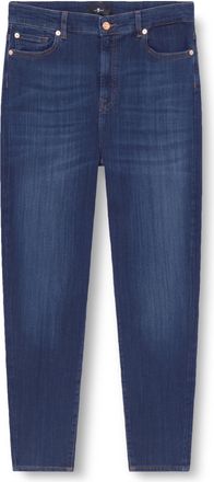 7 For All Mankind Damen Aubrey Slim Illusion Luxe Starlight Dark Blue Jeans, Dark Blue, 27W EU