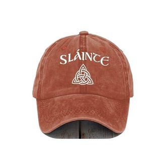 Generic St. Patricks Day Slainte Baseball Cap Slainte Ball Cap St Patrick Day Baseball Cap, Orange, M