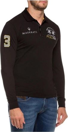 La Martina Homme, Tops, Noir, Taille: 2XL Jaquard Piquet Polo
