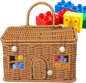 Generic Wicker Aufbewahrungskorb - Landhausstil Handgewebte Aufbewahrungsbox Mit Deckel | F&uuml;r Stofftiere, Stilvolle Rattankorb Badezimmerzubeh&ouml;r, Trockenfutte