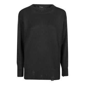 Canessa Rundhals Pullover - - Knitwear - Damen - Schwarzk - S