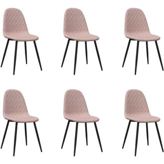 vidaXL Vidaxl - Chaises à manger lot de 6 rose velours