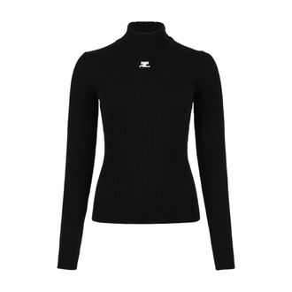 Courr&egrave;ges Rippstrick-Rollkragenpullover - - Knitwear - Damen - Schwarzk - M