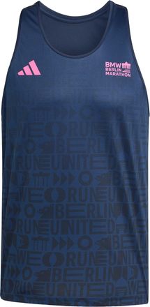 adidas Mens BMW Berlin-Marathon 2025 All Over Print Tanktop Collegiate Navy 2XL