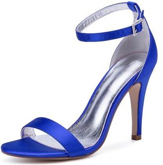 Generic Mari&eacute;e Hauts Talons Sandales Chaussures De Mariage Sexy Open Toe Bureau Travail Soir Talons Hauts 10.5Cm,Bleu,37 EU