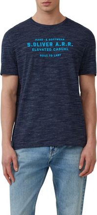 s.Oliver Meliertes T-Shirt mit Logo-Schriftzug