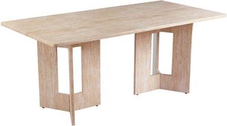 Menzzo Table &agrave; manger rectangulaire Roselia 90x180cm Effet travertin Beige
