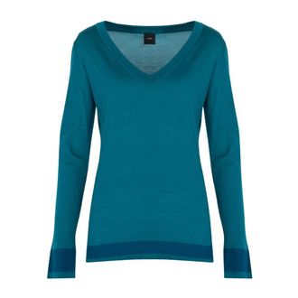 Pinko Pinko - Pull col V Redbull - Femme - Pulls - Bleu - Taille: 38 FR