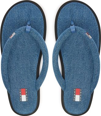 Tommy Jeans Zehentrenner Tommy Jeans Tjw Padded Denim Casual Sandal EN0EN03021 Blau