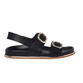 Baldinini Femme, Chaussures, Noir, Taille: 37 EU Leather Sandal