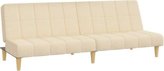 vidaXL Schlafsofa 2-Sitzer Creme Stoff Vidaxl