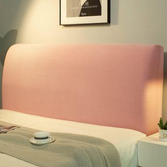 Generic Dehnbarer staubdichter Bettkopfteil Bezug Schutz in voller Gr&ouml;&szlig;e und einfarbigem Kopfteil Bezug Schutz f&uuml;r Schlafzimmerdekoration Rosa Volle L&auml;nge: 11