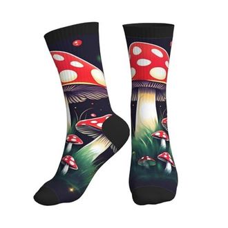 Generic Respirantes Homme Chaussettes Champignons Magiques Socks Légères Chaussettes Courtes Pour Courir Marche Trekking 40Cm