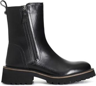 Caf&egrave;noir Bottines En Cuir Pour Femme Avec Double Fermeture &Eacute;clair, Pour Femme, Couleur Noir, Taille 37