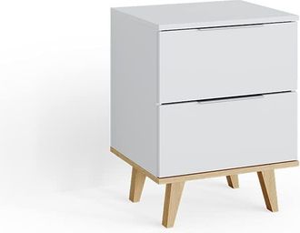 Vicco Kommode Nautica, Kommodenschrank, Weiß/Sonoma, 45 x 61 cm