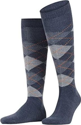 Burlington Preston M KH chaudes motif fantaisie 1 paire, Chaussettes longues Homme, Bleu (Orion Blue 6221), 40-46