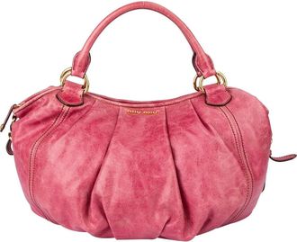 Miu Miu Crossbody Bags - Miu Miu Pink Leather City Handbag - Gr. unisize - in Gold - f&uuml;r Damen
