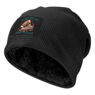 Ahdyr Bonnet en Maille gaufr&eacute;e, Polaire, Chaud, pour lhiver, Noir, pour Hommes et Femmes