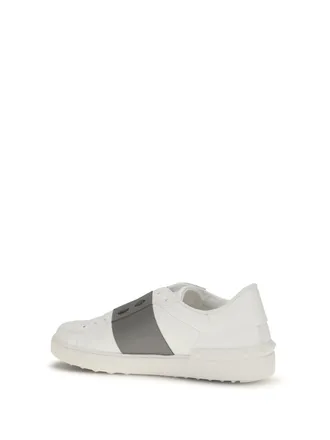 Valentino Garavani Mens Open Sneakers White-Dark Steel Trainers White/dark
