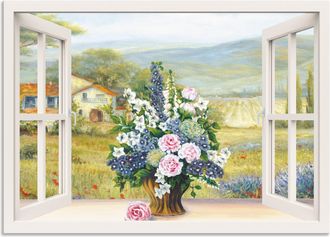 Artland ARTland Wanddeko Wandbild Alu Verbundplatte f&uuml;r Innen & Outdoor Bild 100x70 cm Landschaften Fensterblick J4WH