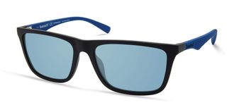 Timberland TBA9264 Herren Sonnenbrille, Casual Sonnenbrille in Leichtgewicht, Rechteckige Linsenform, Rauch Polarisierte Gl&auml;ser, Mattes Schwarz
