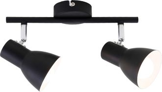 Briloner Briloner Leuchten Deckenleuchte, Deckenspot, Strahler dreh-und schwenkbar, 2x E14, max. 25 Watt, Retro, Schwarz, 275x80x150mm (LxBxH)