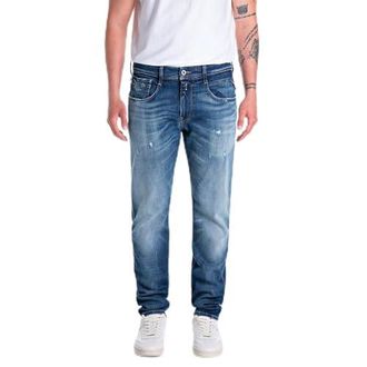 Replay Anbass Aged Jeans, 009 Medium Blue, 31W / 32L Hommes