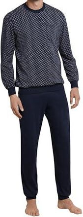 Schiesser Pyjama Long 2 pièces Ensemble de Pijama, Opaque, Bleu foncé (Bleu), Medium Homme