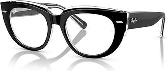 Ray-Ban Doreen Optics Schwarz Auf Transparent Fassung Klar Glas Polarisiert 50-19