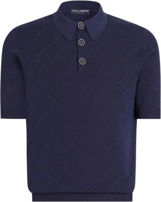 Dolce & Gabbana Homme, Tops, Bleu, Taille: L Polo en soie