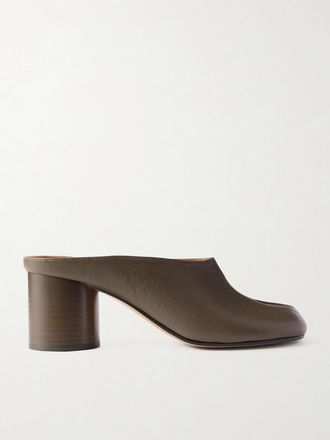 Maison Margiela Tabi Mules Mit Geteilter Kappe Aus Leder - Braun