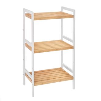 Songmics Bambusregal, K&uuml;chenregal, Badregal, B&uuml;cherregal, Standregal mit 3 Ablagen, 31,5 x 45 x 80 cm, f&uuml;r Bad, K&uuml;che, Wohnzimmer, Schlafzimmer, Balkon, naturf