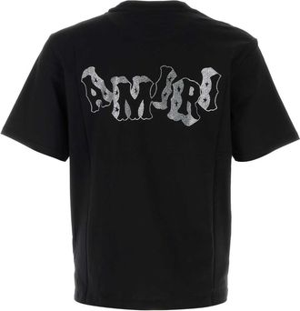 Amiri Logo-Embroidered Cotton T-Shirt - Black