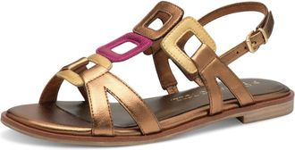 Marco Tozzi Damen Sandalen flach mit Schließe Elegant, Mehrfarbig (Bronce Comb), 37 EU