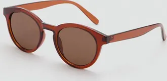 Mango Lunettes de soleil monture ronde marron - Femme - Taille unique - MANGO